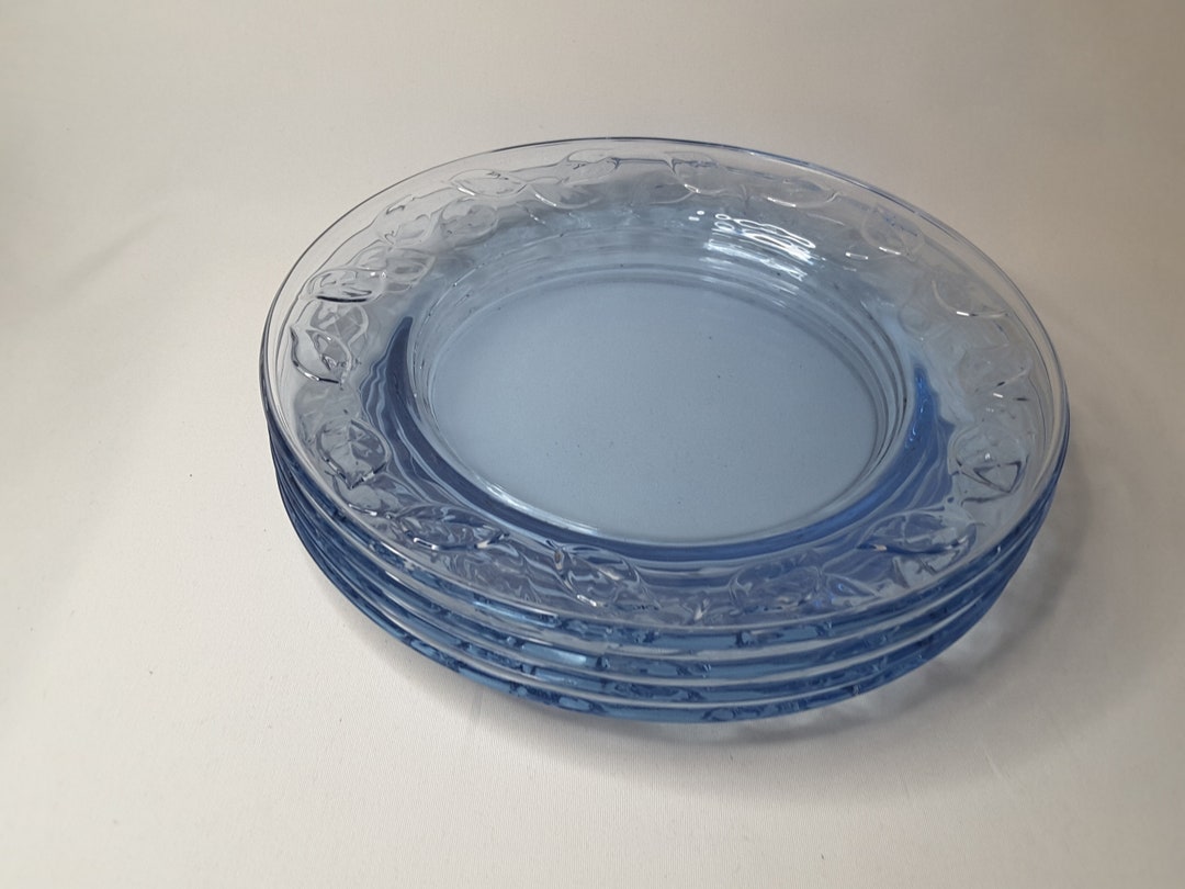 Vintage Blue Lunch/salad Plates, Set of 4 - Etsy