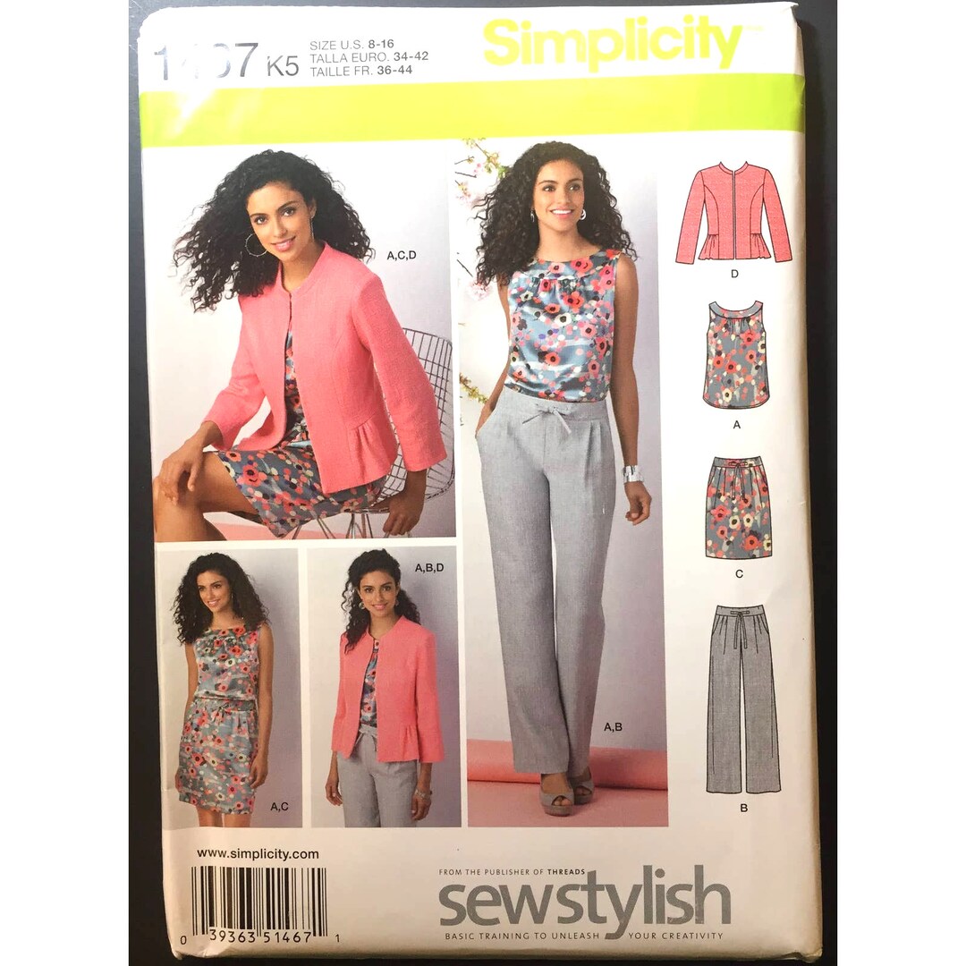 Simplicity Sewing Pattern Misses 1467 Top Jacket Pants Skirt Sizes 8 16 ...