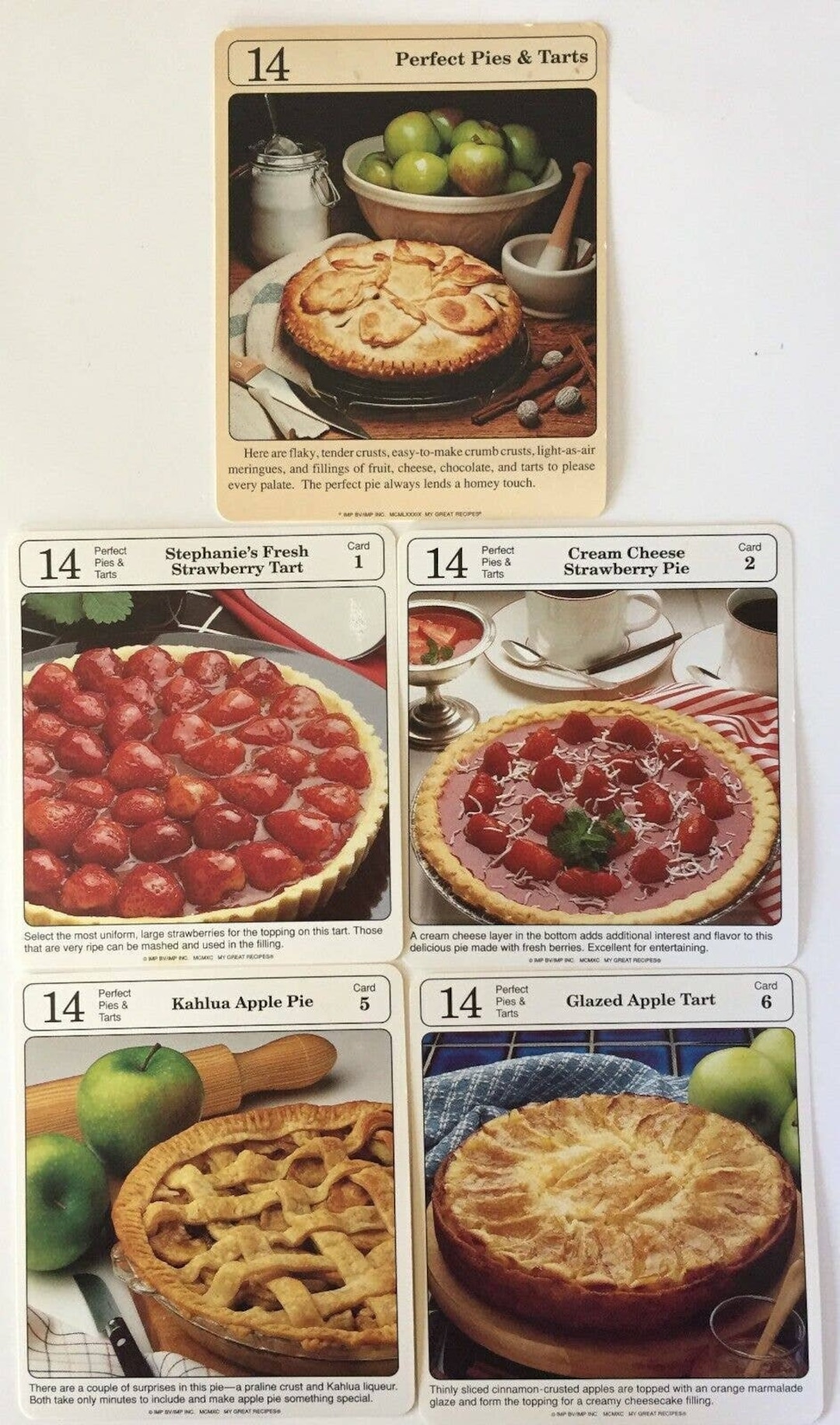 My Great Recipes Recipe Cards Cheesecake, Pecan Pie Perfect Pies and ...