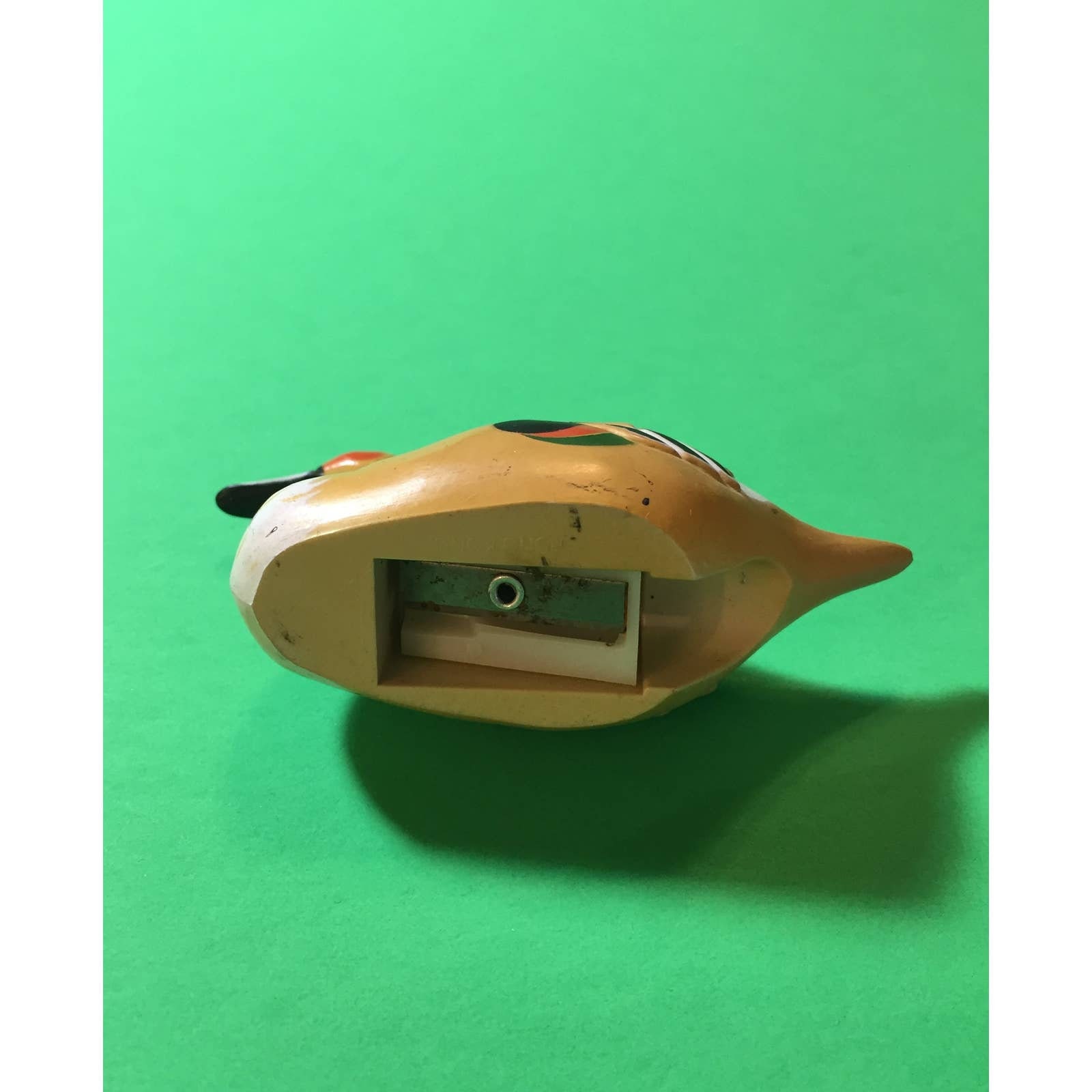 Vintage Mustard Yellow Mallard Duck Figurine Black Feathers Pencil ...