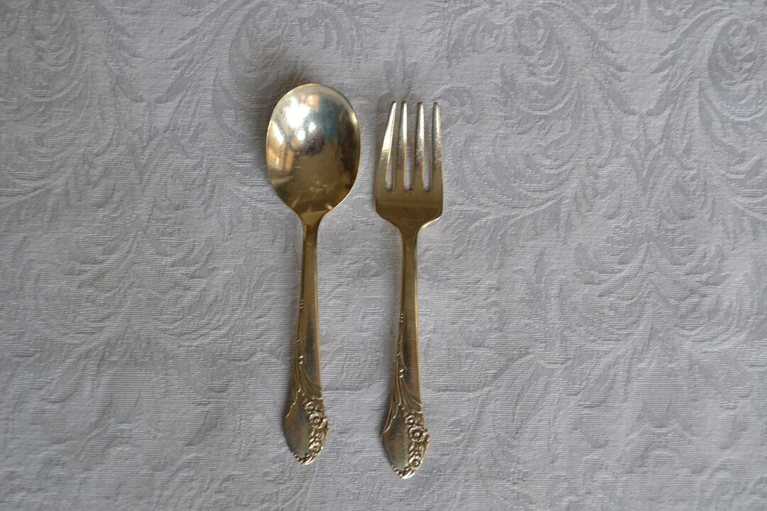 Baby Set Silver Plate Place Setting "together" - Etsy