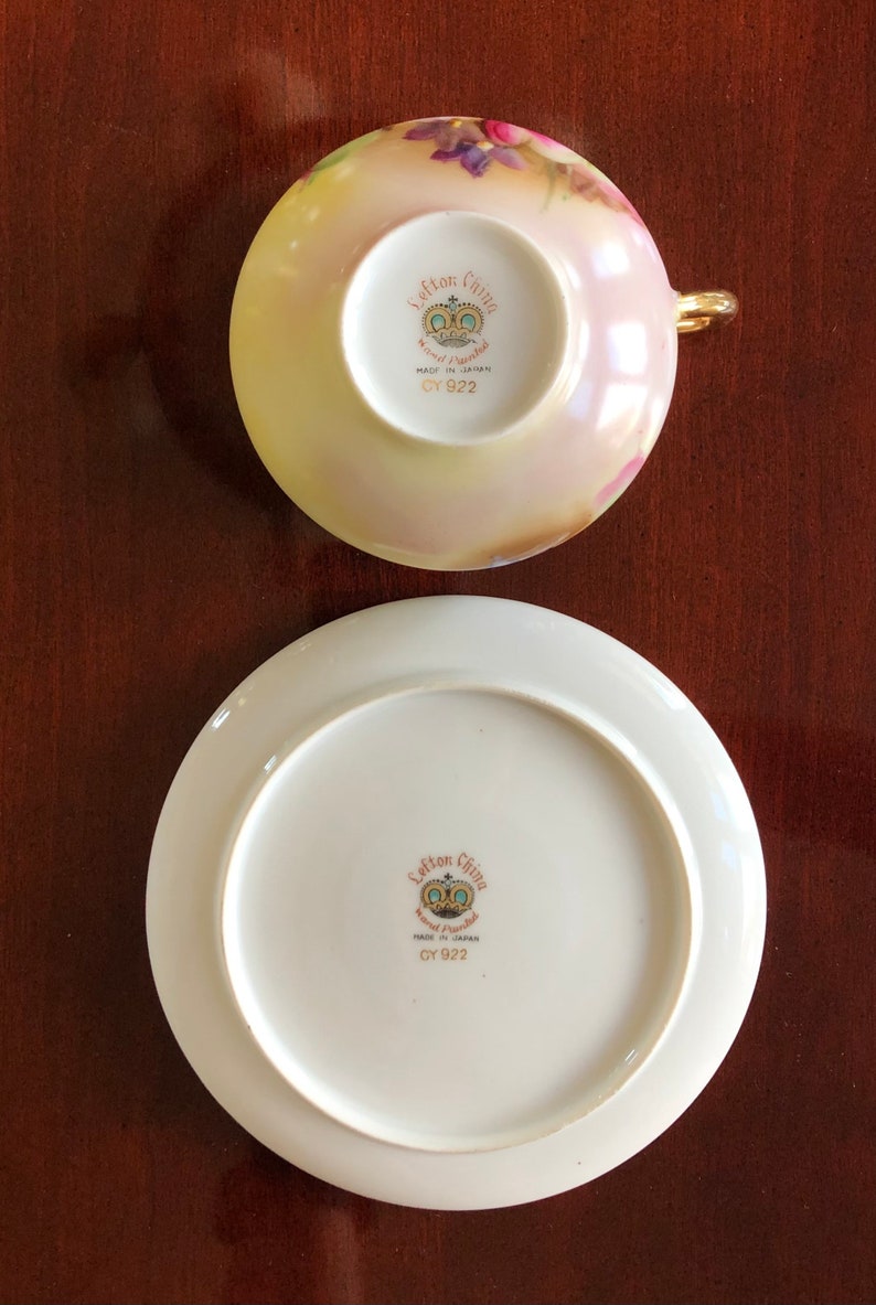 Vintage Lefton Bone China Cup and Saucer CY 922 - Etsy