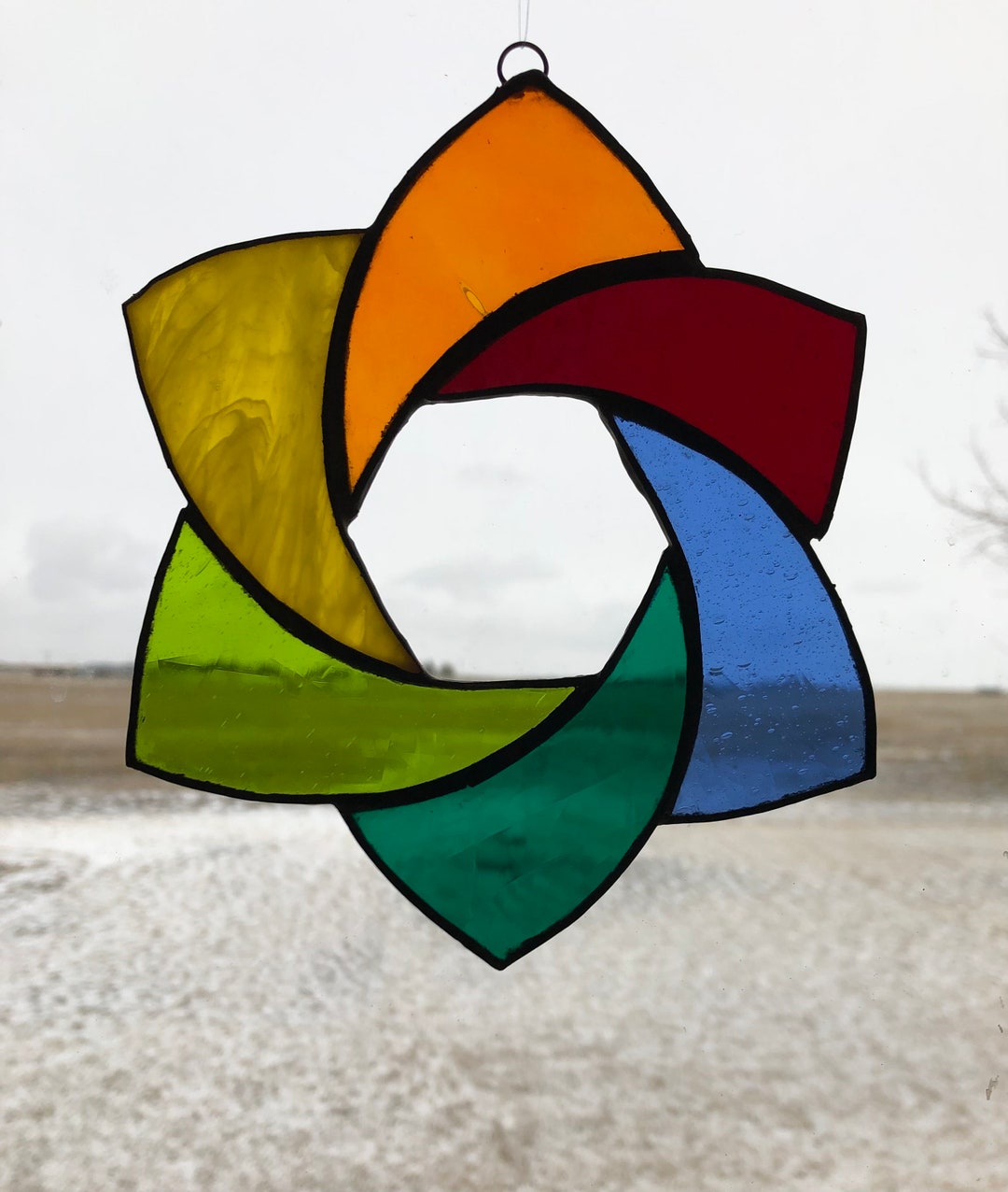 Stained Glass Pinwheel Suncatcher - Etsy