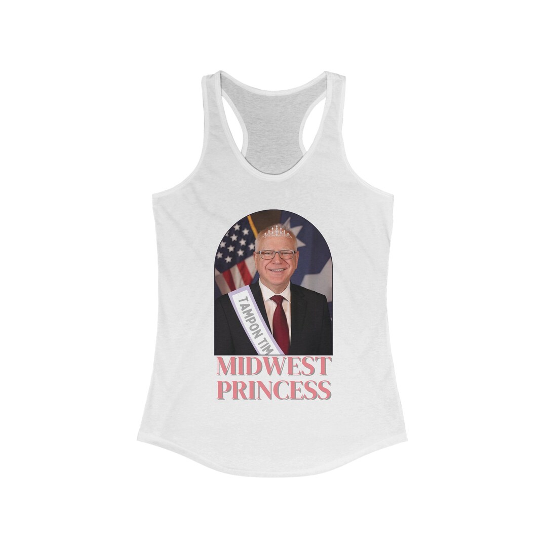 Tim Walz Midwest Princess Women's Racerback Tank, Democrat Liberal ...