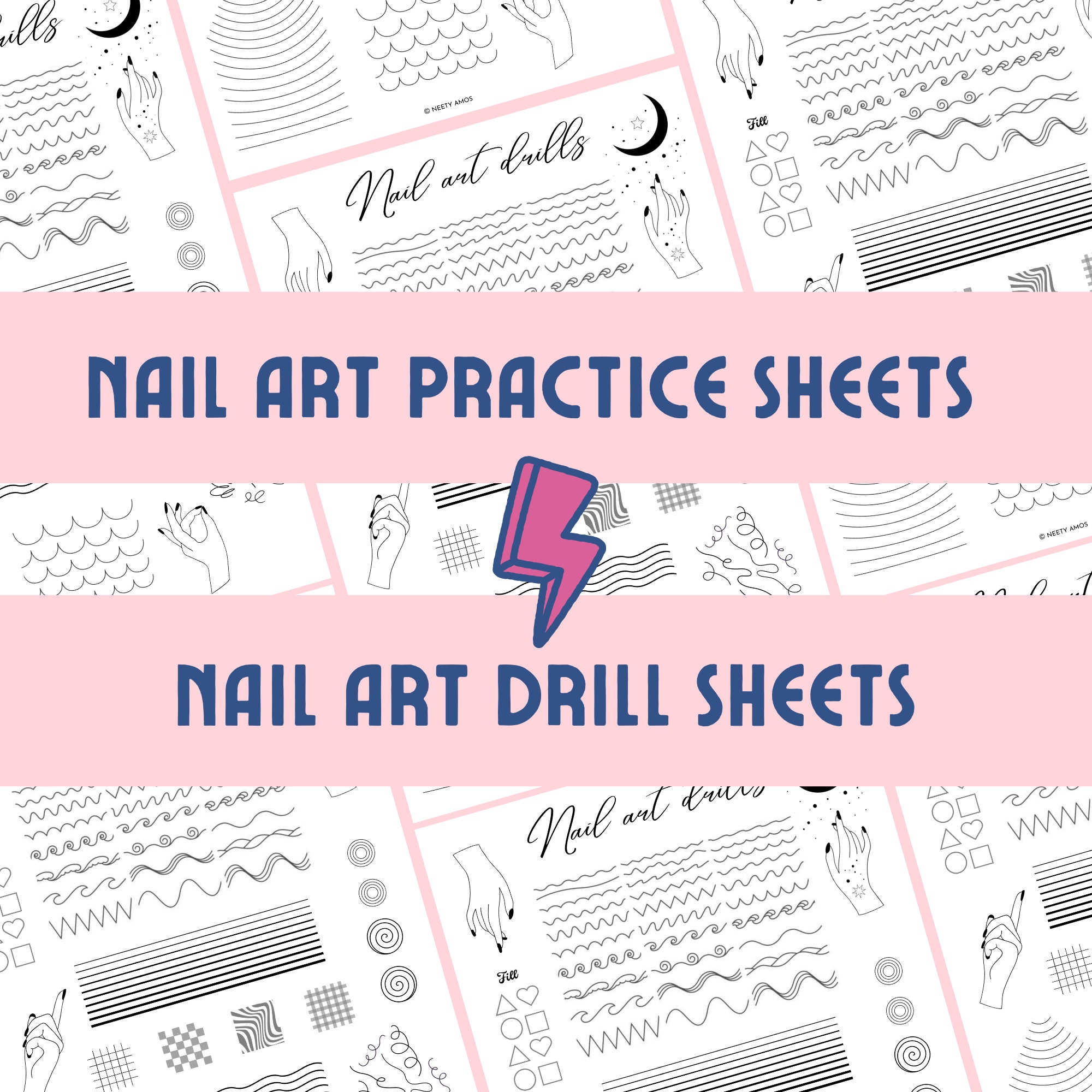 Nail Art Design Practice Sheet Nail Art Drill Worksheet Nail Tech