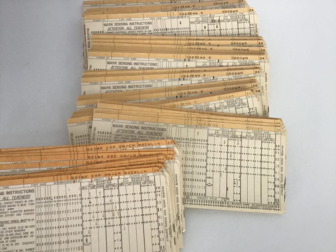 LOT/10 Vintage Computer Punch Cards, Data Processing Cards, 1960s, - Etsy
