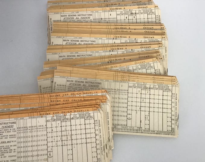 LOT/10 Vintage Computer Punch Cards, Data Processing Cards, 1960s, - Etsy
