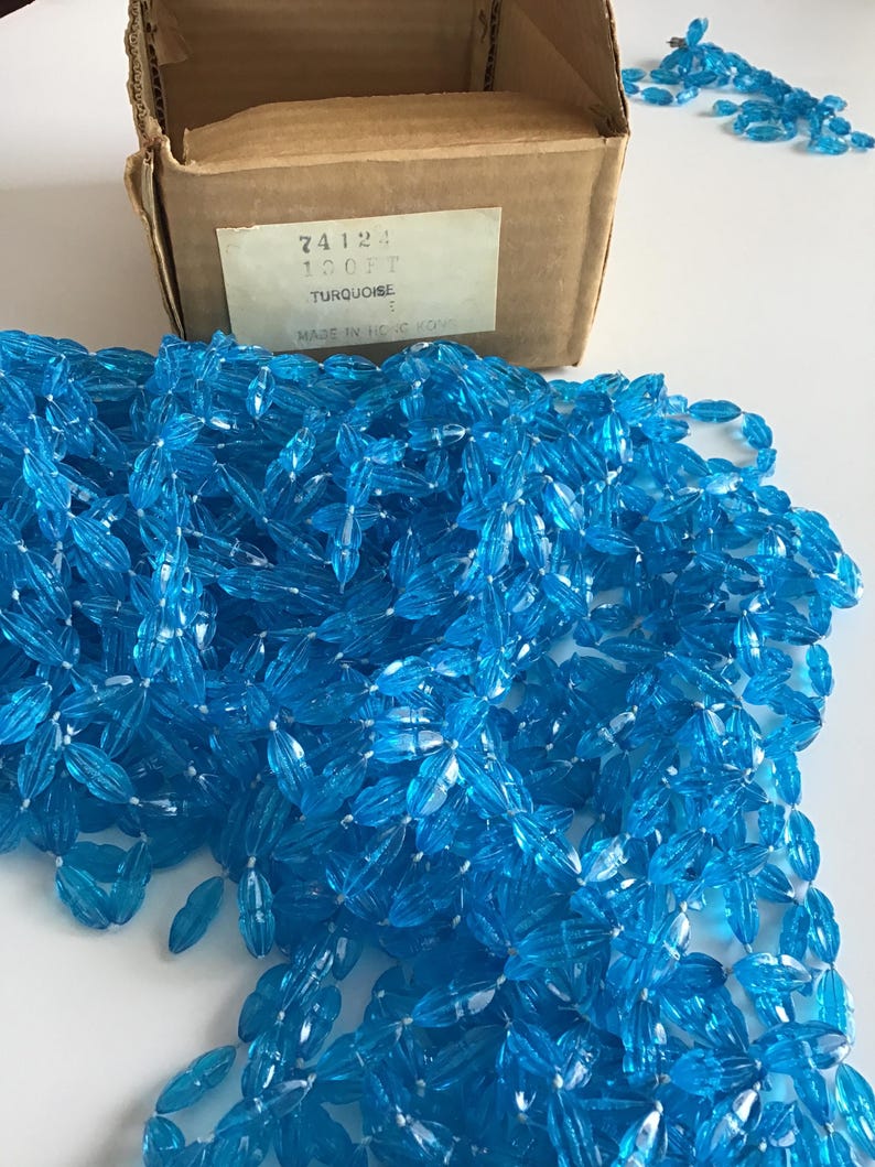 1960s Blue Plastic Beads Made in Hing Kong, 90+ Feet - Etsy