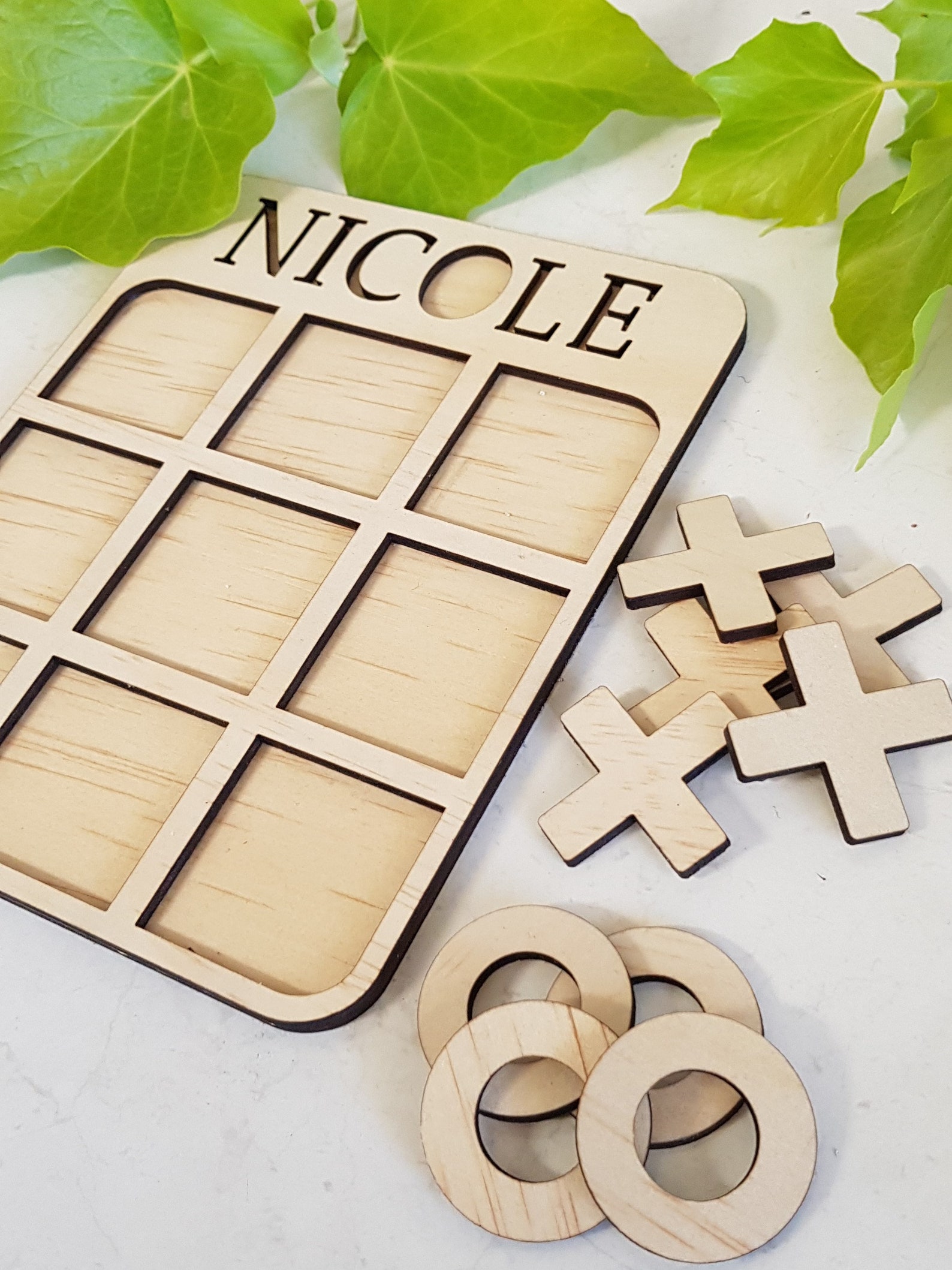Tic Tac Toe Noughts and Crosses Personalised Lasercut - Etsy