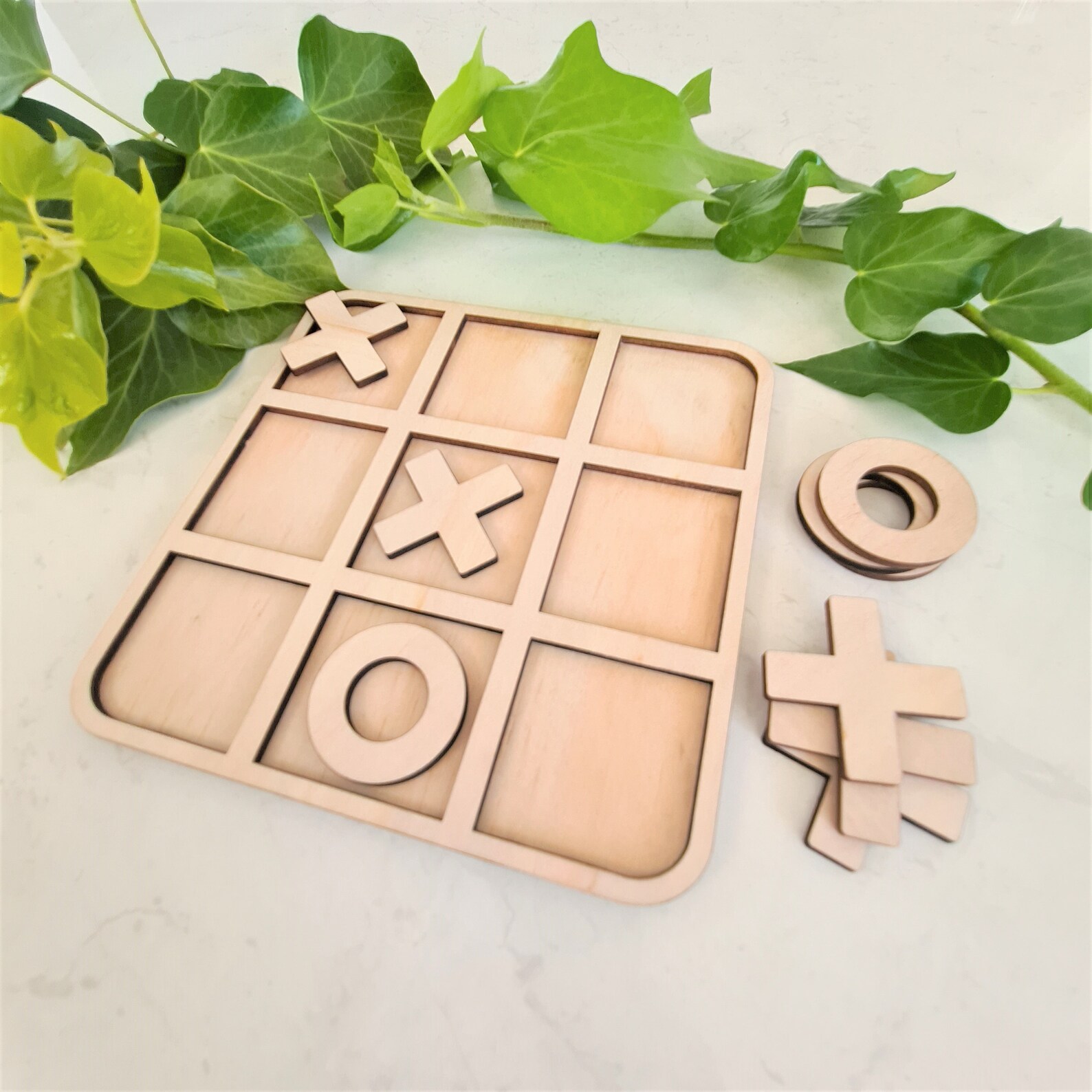 Tic Tac Toe Noughts and Crosses Personalised Lasercut - Etsy