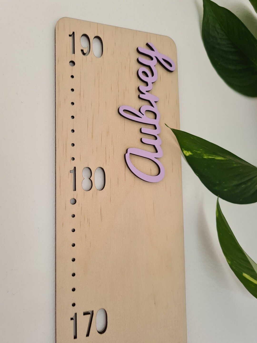 NARROW Height Chart With Painted Name | Plywood | Handmade and ...