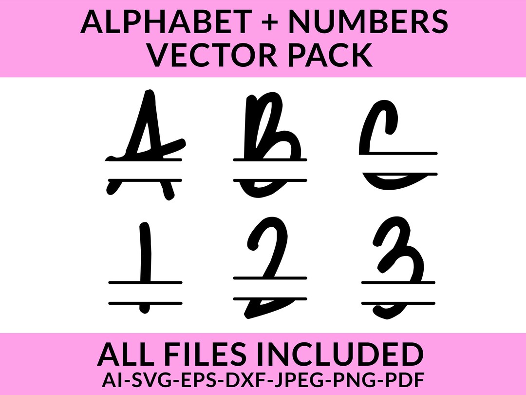 SVG | Vector | NAME LINE Alphabet + Numbers | Download | Cricut | Vinyl ...