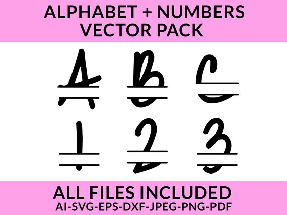 SVG Vector NAME LINE Alphabet Numbers Download - Etsy