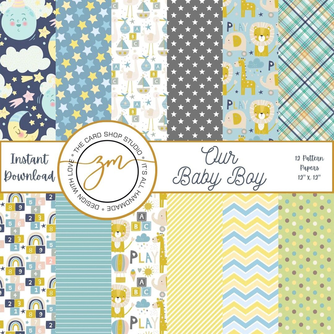 Digital Our Baby Boy Scrapbook Paper Baby Boy Paper Digital - Etsy