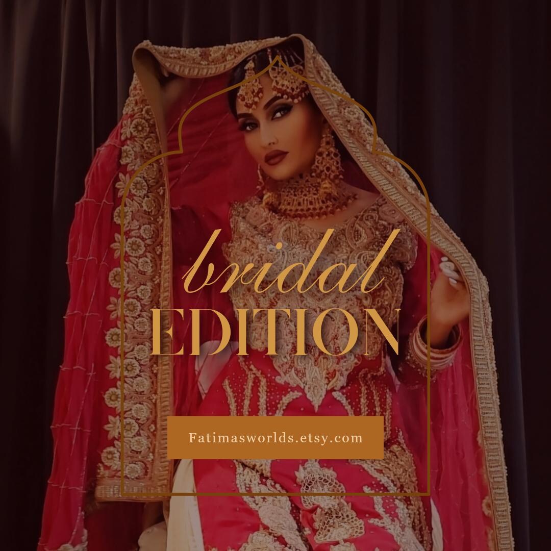 Pakistani Birdel Outfit, Red Birdel Collection, Gharara, Dupatta, Shirt ...