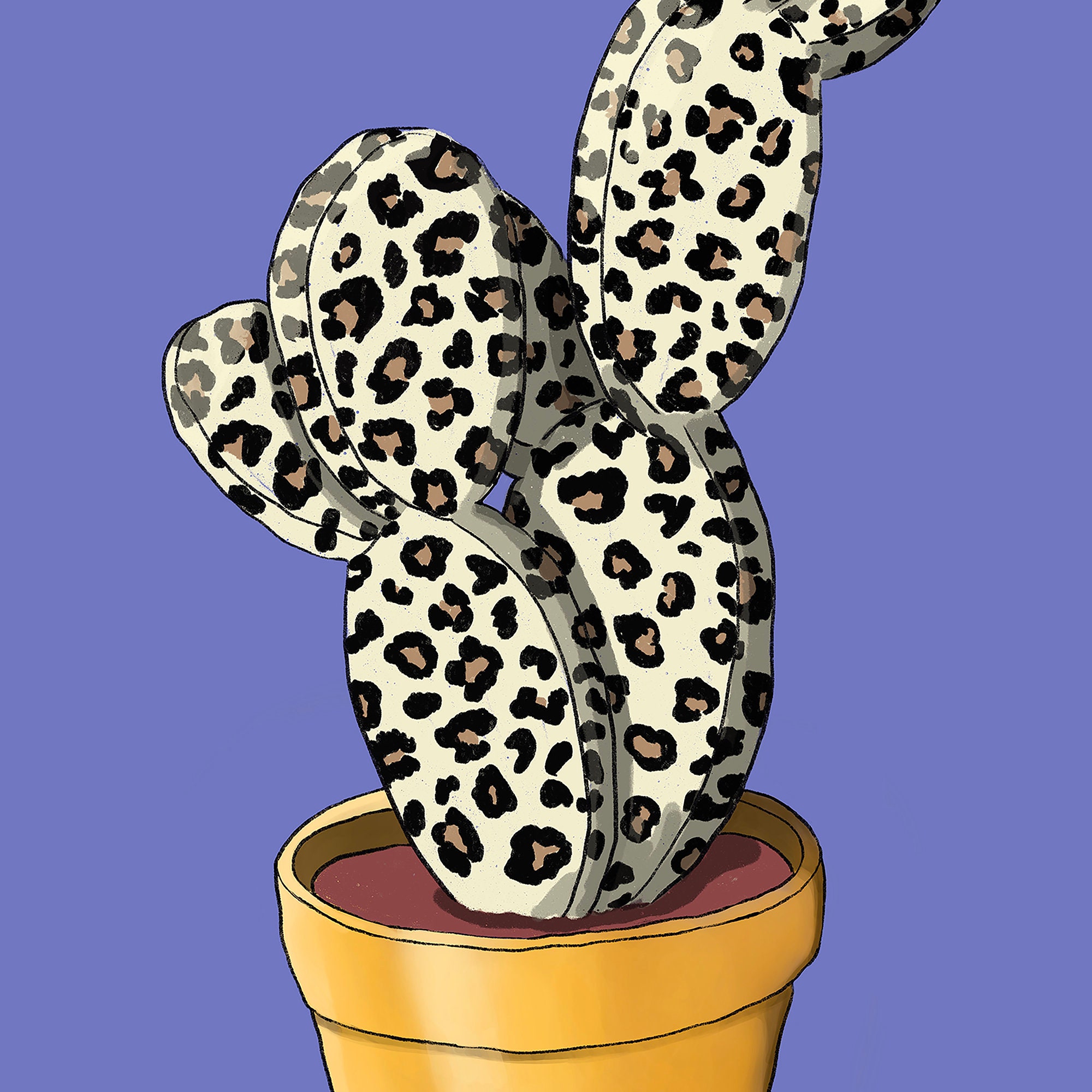 Cactus Print, Cactus Wall Art, Cactus Art Print, Cheetah Wall Art ...