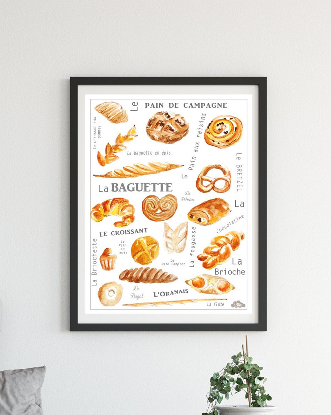 Printable Poster of French Breads and Bakery - Etsy