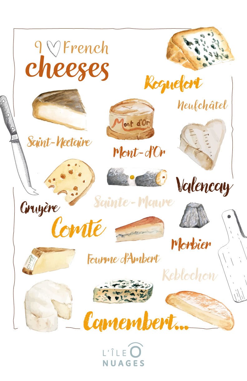 Poster Cheeses of France / PRINTABLE / TO DOWNLOAD - Etsy