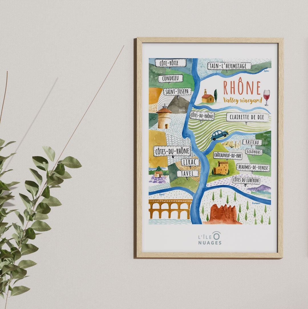 Rhône Vineyard Poster, PRINTABLE / DOWNLOADABLE - Etsy