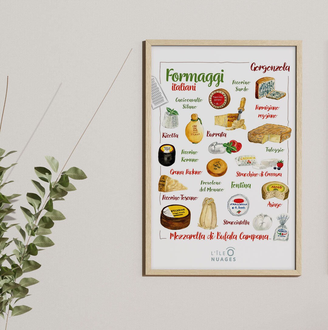 Italian Cheese Poster PRINTABLE / DOWNLOADABLE - Etsy