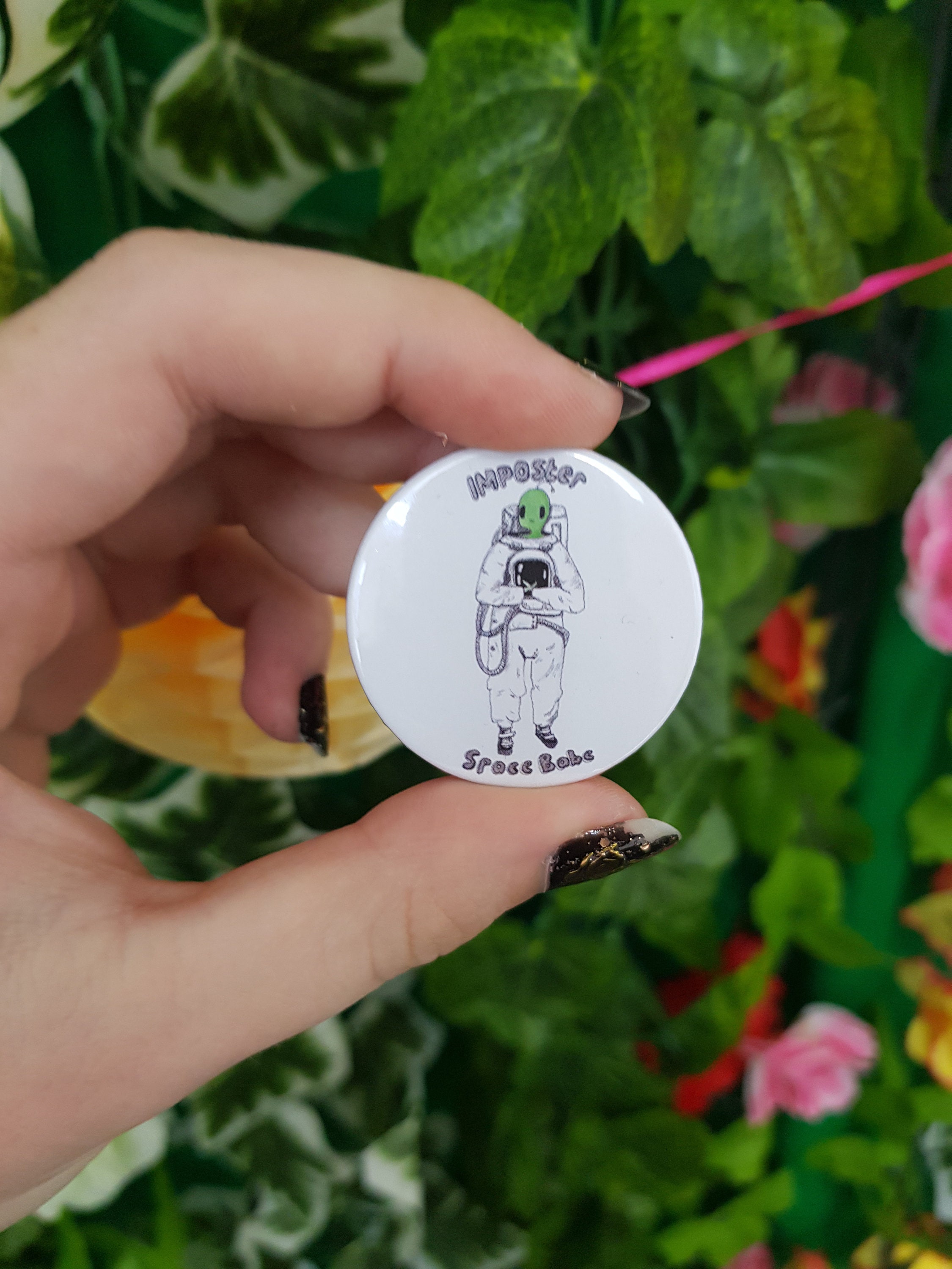 Space Babe Imposter Button Badge - Etsy