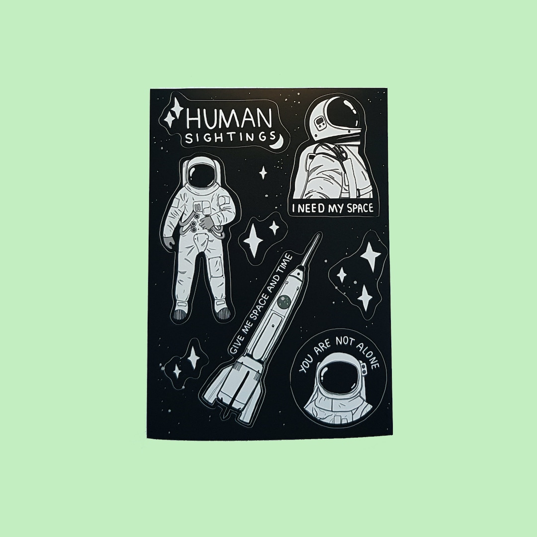 Space and Astronaut Themed Sticker Sheet - Etsy