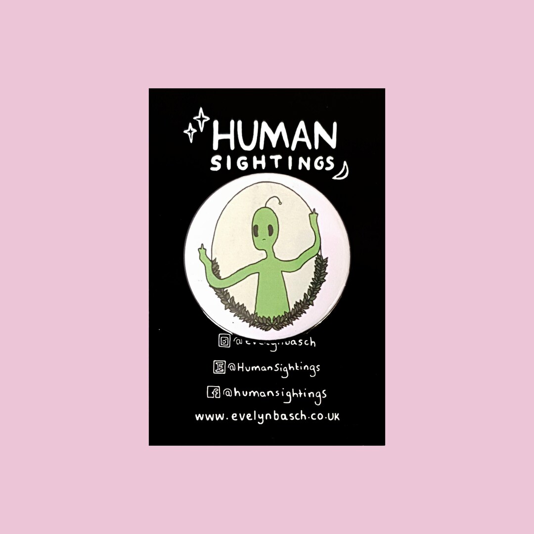 Alien Middle Finger 38mm Badge - Etsy