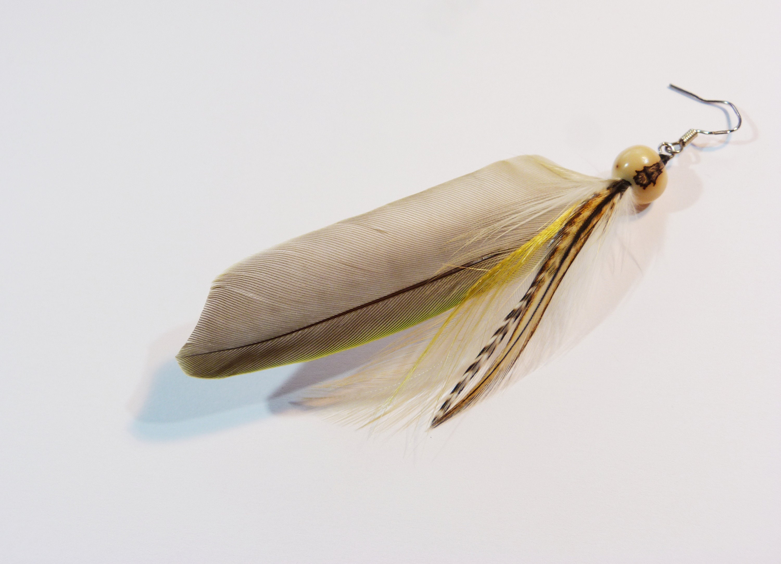 Loop Alone, Natural Feather and Pearl in Acai Seed - Etsy