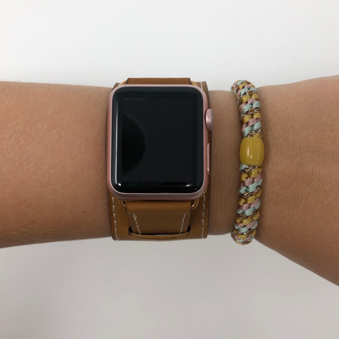 Brown Apple Watch Leather Cuff Available for 38mm, 40mm, 42mm & 44mm ...