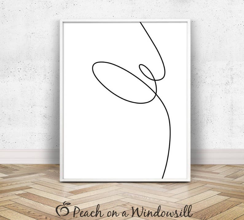 Minimalist One Line Art Black and White One Line Drawing - Etsy