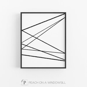 Simple Abstract Line Art Print Minimalist Black and White - Etsy