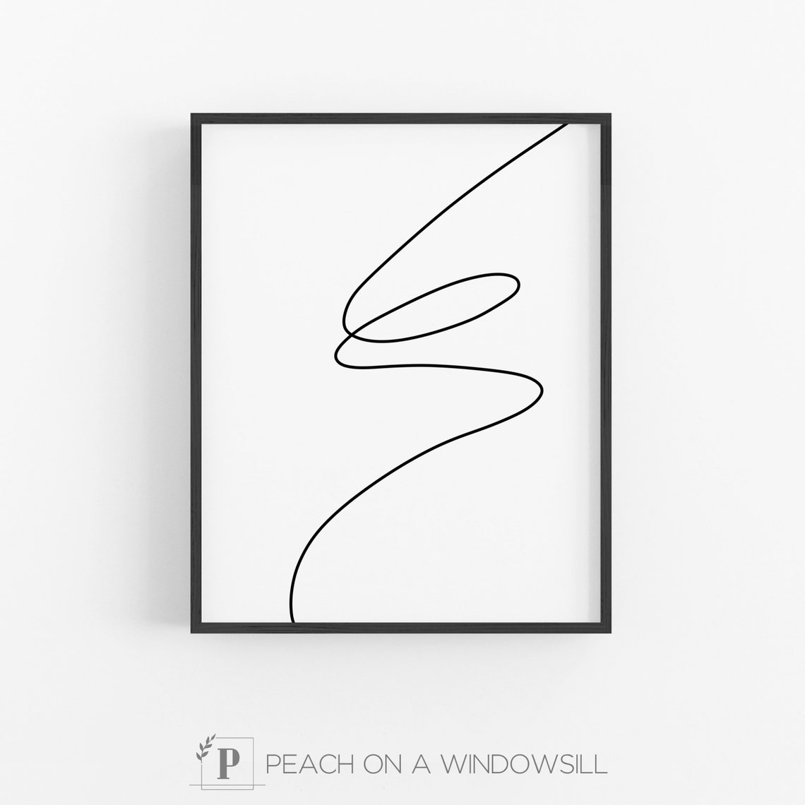 Modern Minimalist One Line Print Black and White Minimal | Etsy