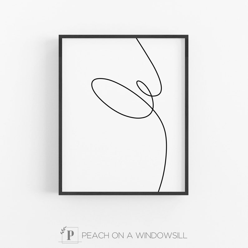 Minimalist One Line Art Black and White One Line Drawing - Etsy
