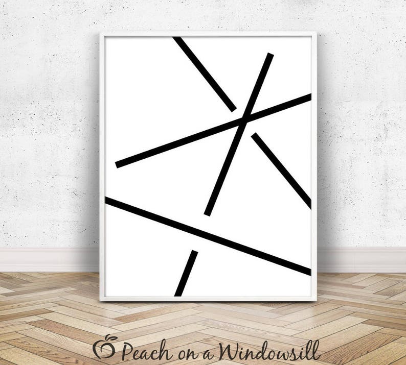 Black and White Line Print Modern Minimal Scandi Design - Etsy