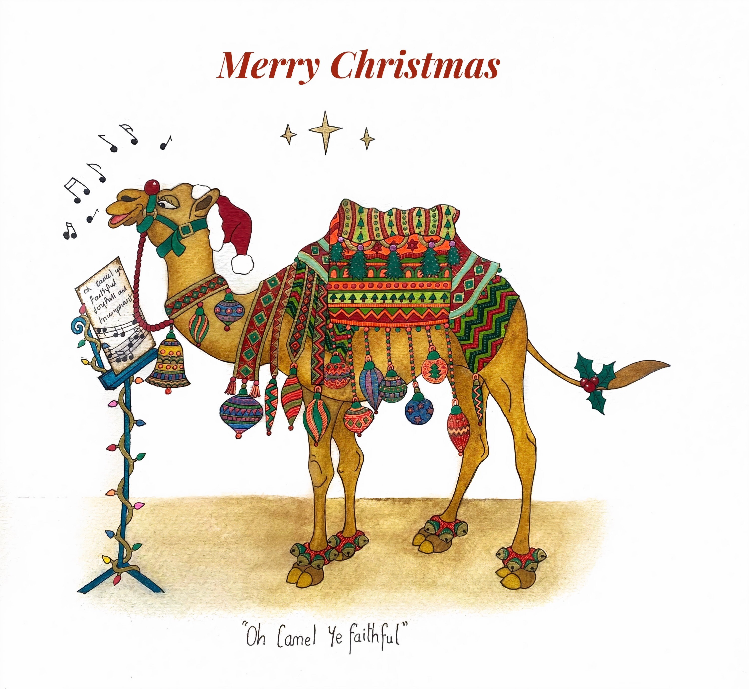 Christmas Card Featuring a Camel Singing oh Camel Ye - Etsy UK