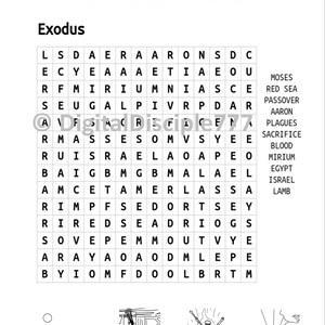 9 Page Activity Set, Exodus Pass Over. Instant Download - Etsy