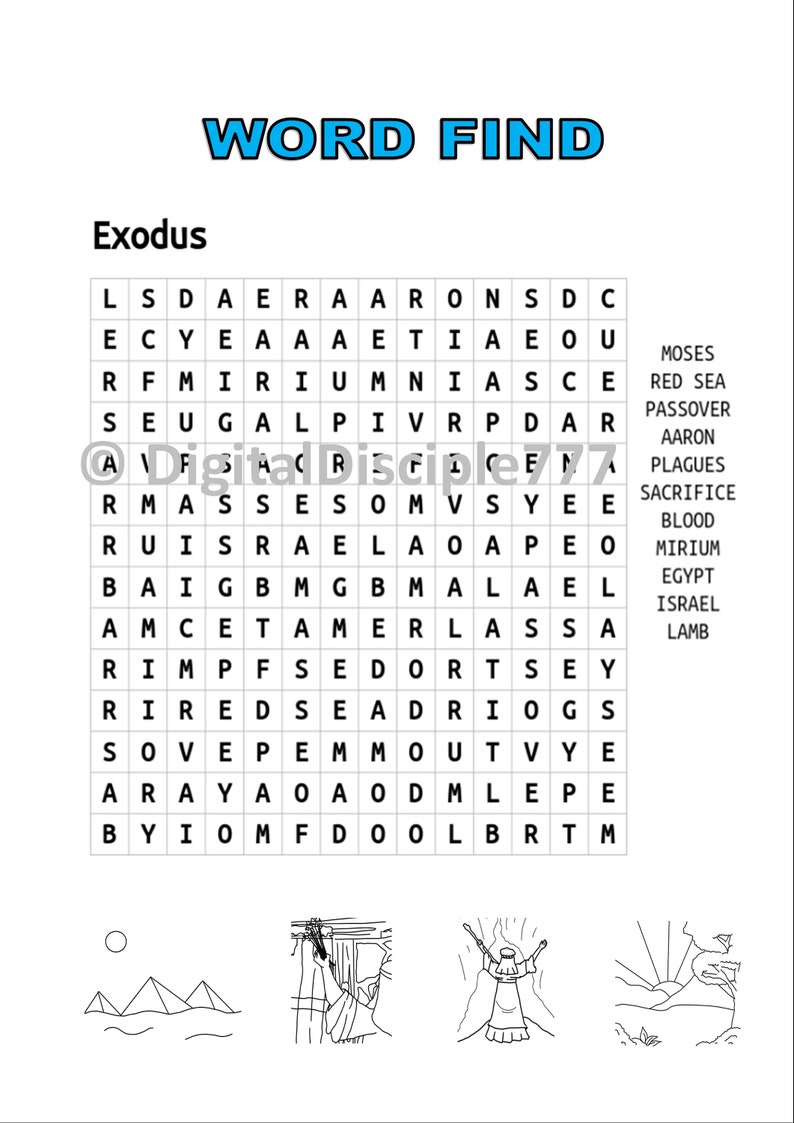 9 Page Activity Set, Exodus Pass Over. Instant Download - Etsy