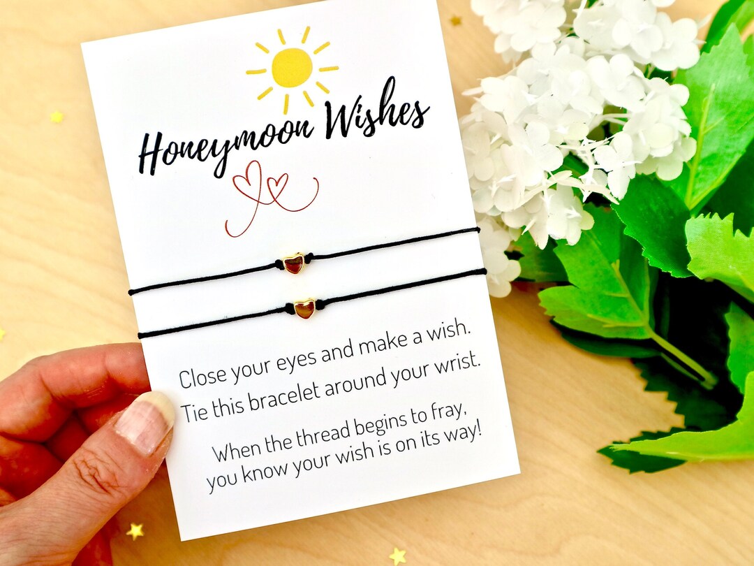 Matching Couples Honeymoon Wish Bracelet, Honeymoon Travel Gift, His ...