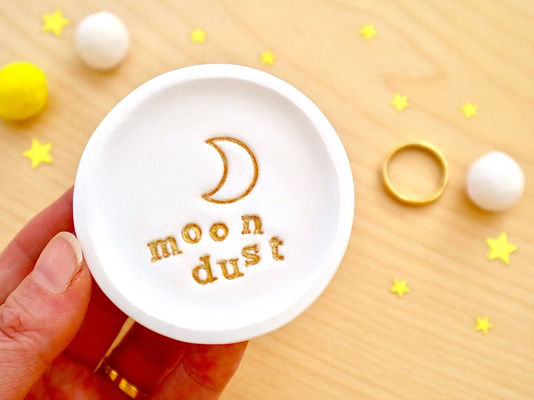 Personalised Crescent Moon Ring Dish Moon Dust Mini Trinket - Etsy