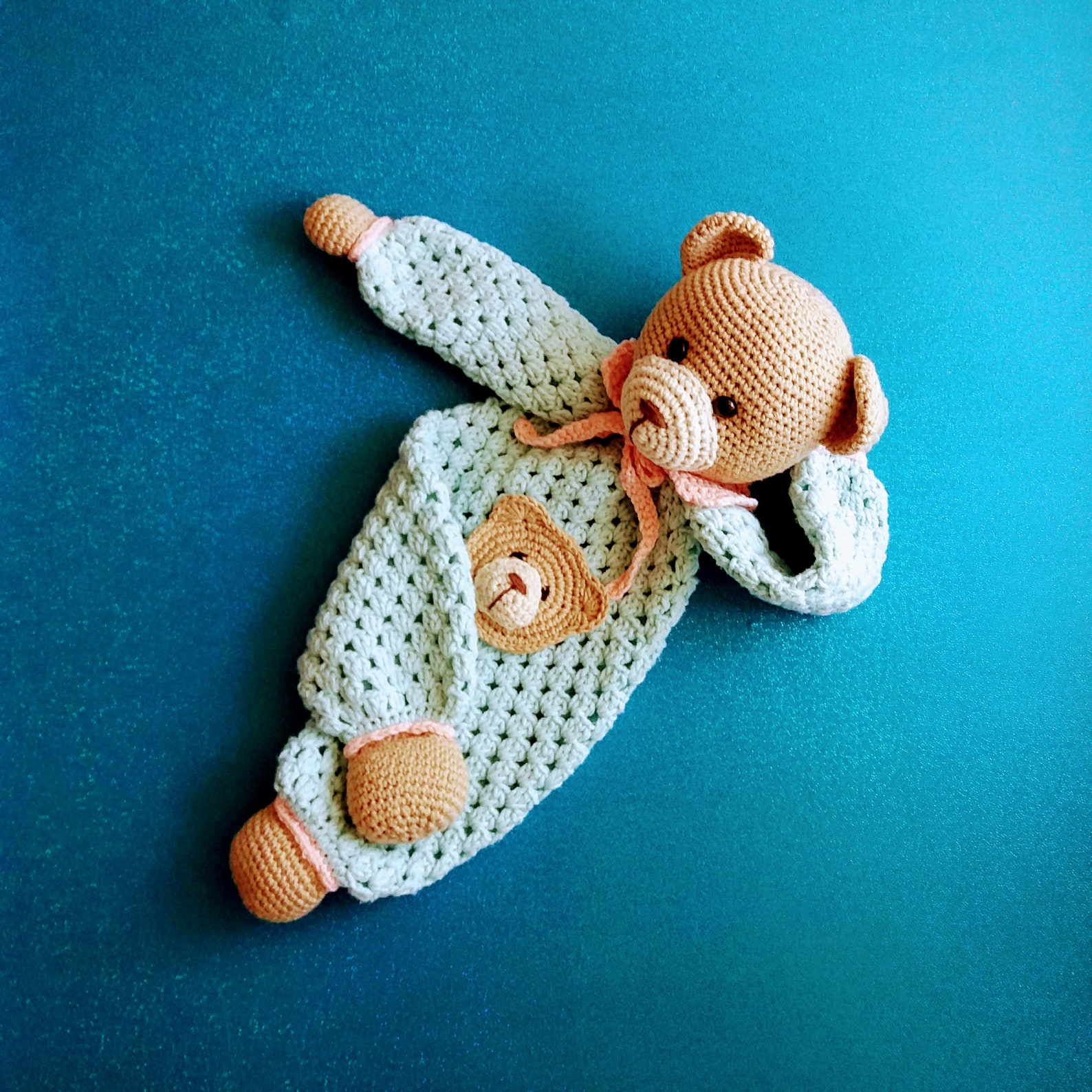 Bear Lovey Crochet Pattern Bear Security Blanket Toy - Etsy