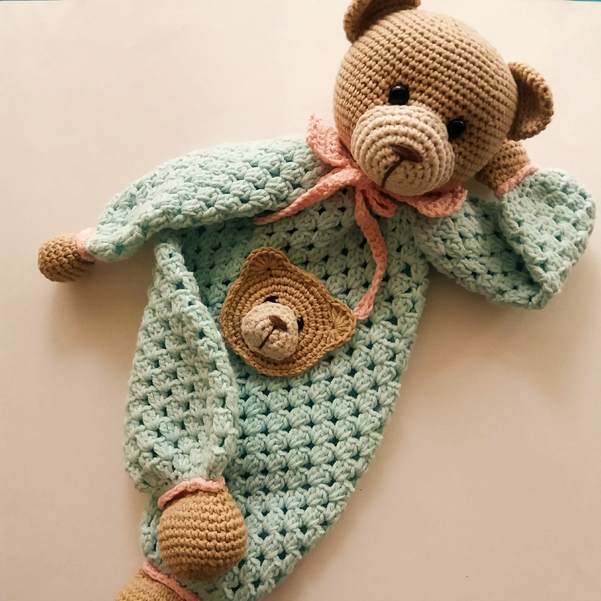 Bear Lovey Crochet Pattern Bear Security Blanket Toy - Etsy