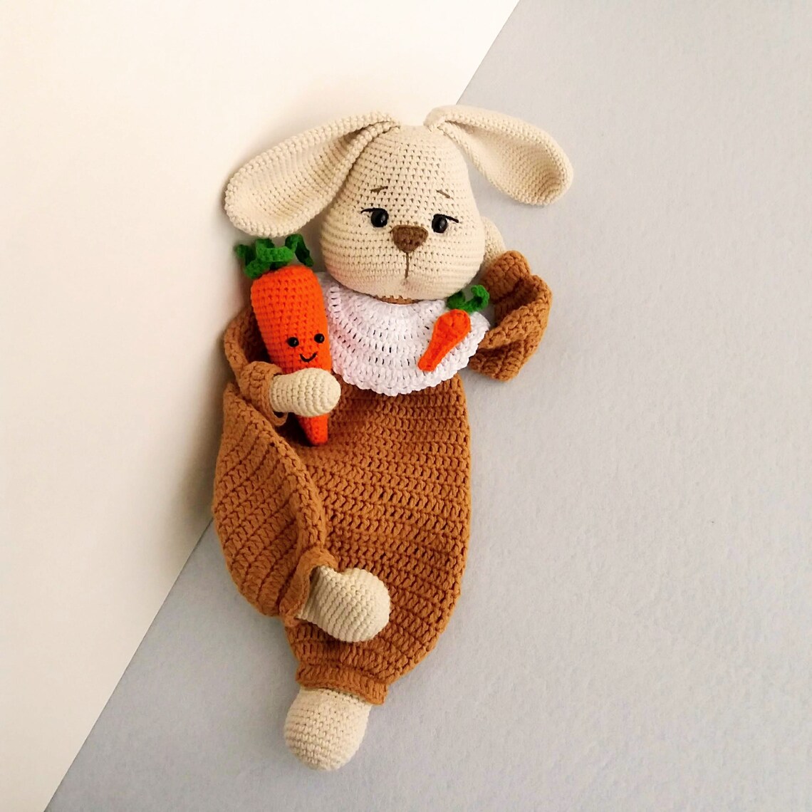 Bunny Lovey Crochet Pattern Small Carrot Bunny Security - Etsy