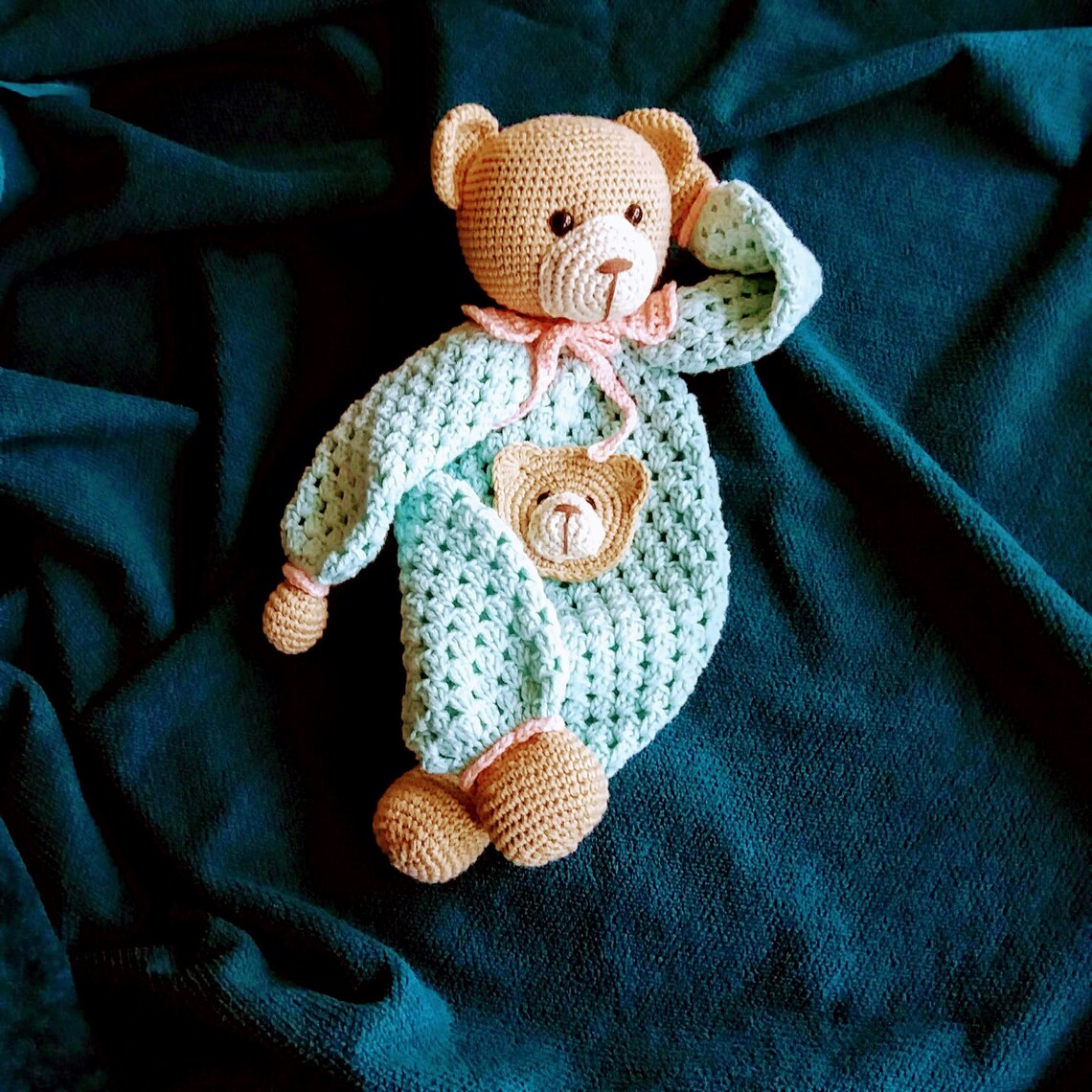 Bear Lovey Crochet Pattern Bear Security Blanket Toy - Etsy