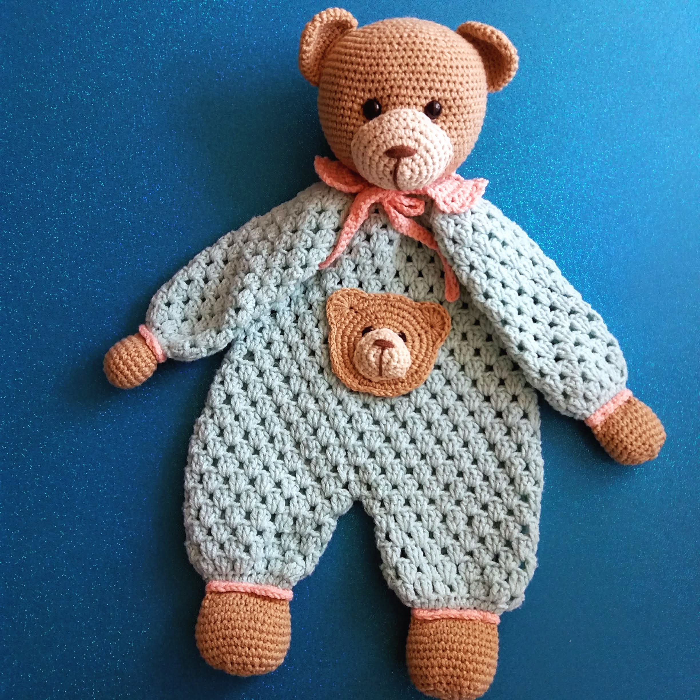 Bear Lovey Crochet Pattern Bear Security Blanket Toy - Etsy