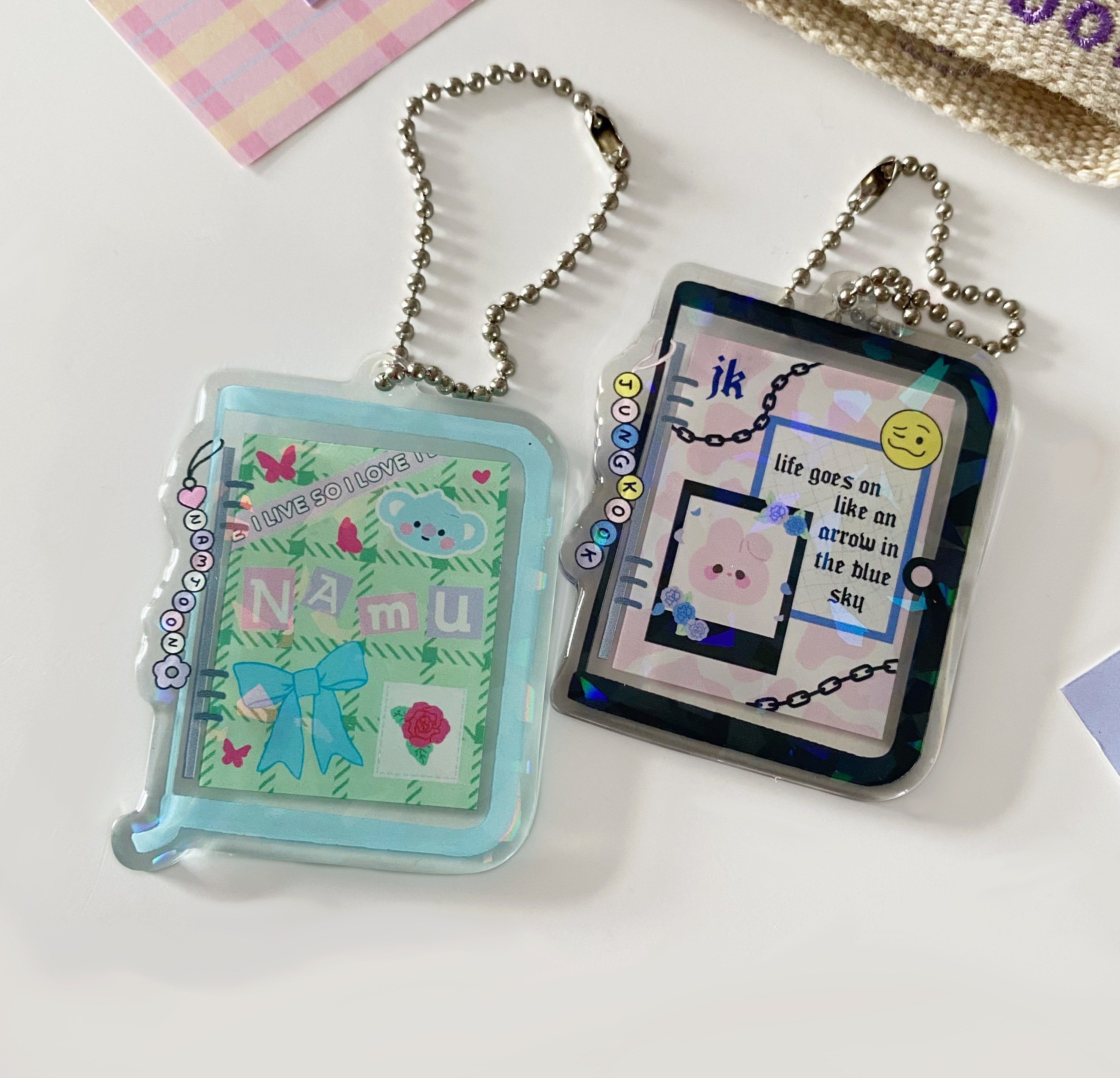 BTS Namjoon and Jungkook Holographic Acrylic Keychain | Etsy