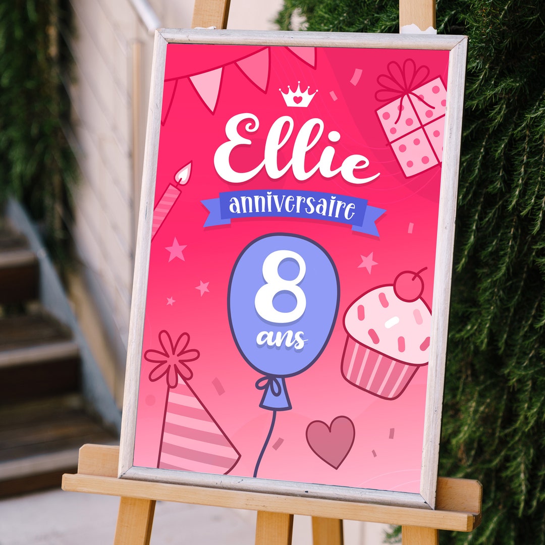 Personalized Poster Decoration Announcement Girl's Birthday - Etsy