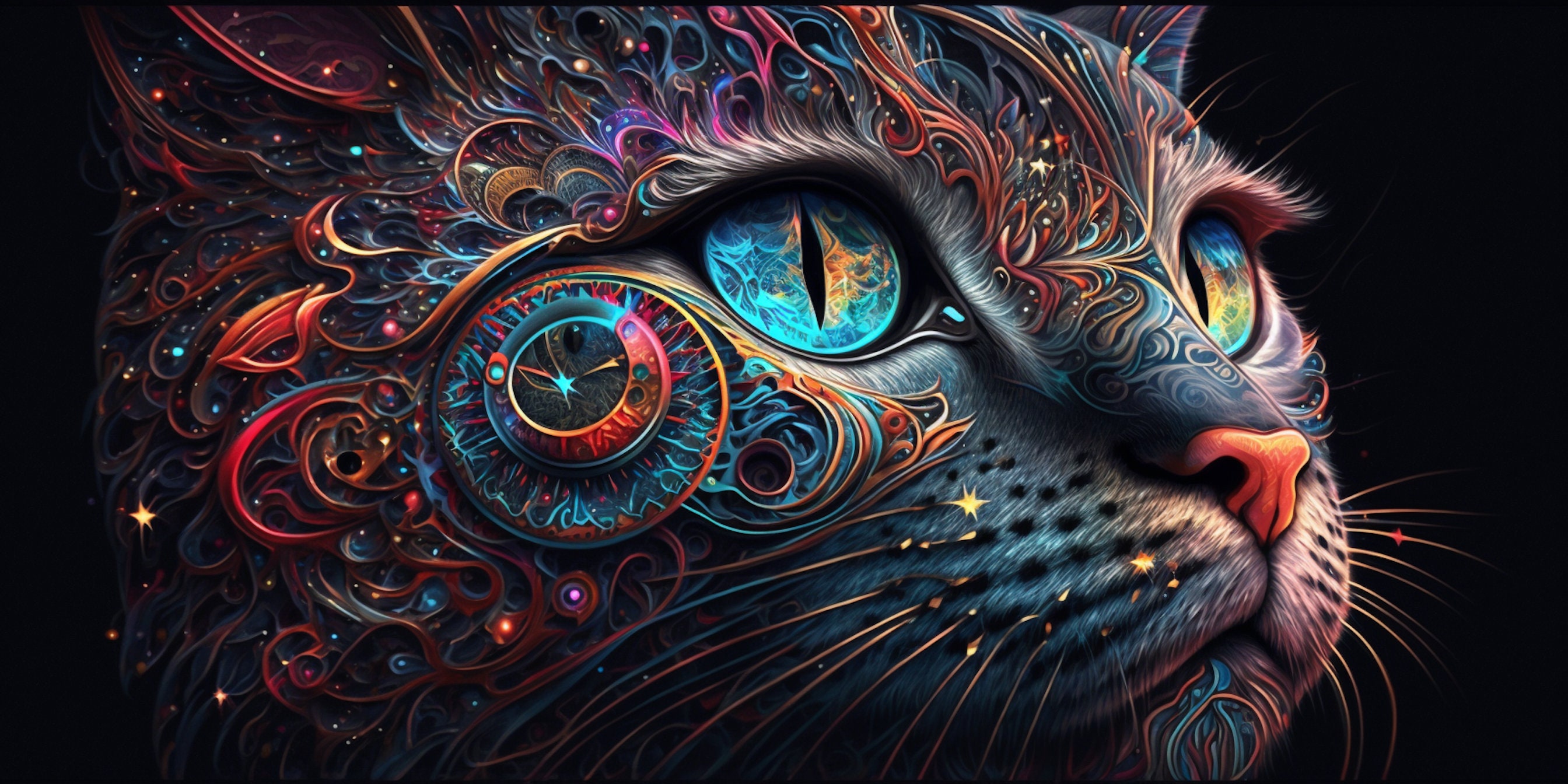 Trippy Cat Wallpaper Hd