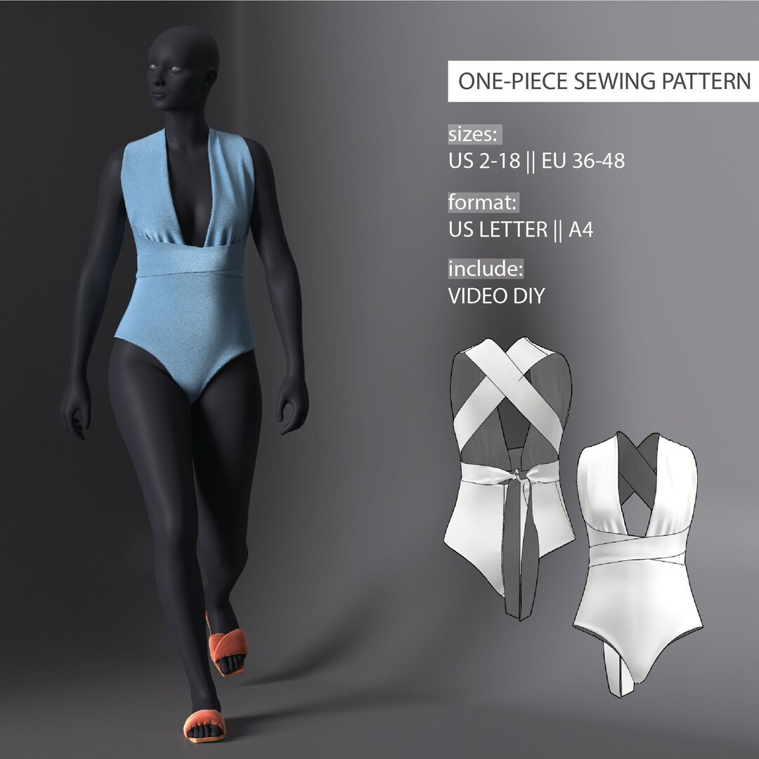 One-piece Bathing Suit Sewing Pattern Multi-way One Piece Swimsuit Digital Swimwear Pattern Diy ...