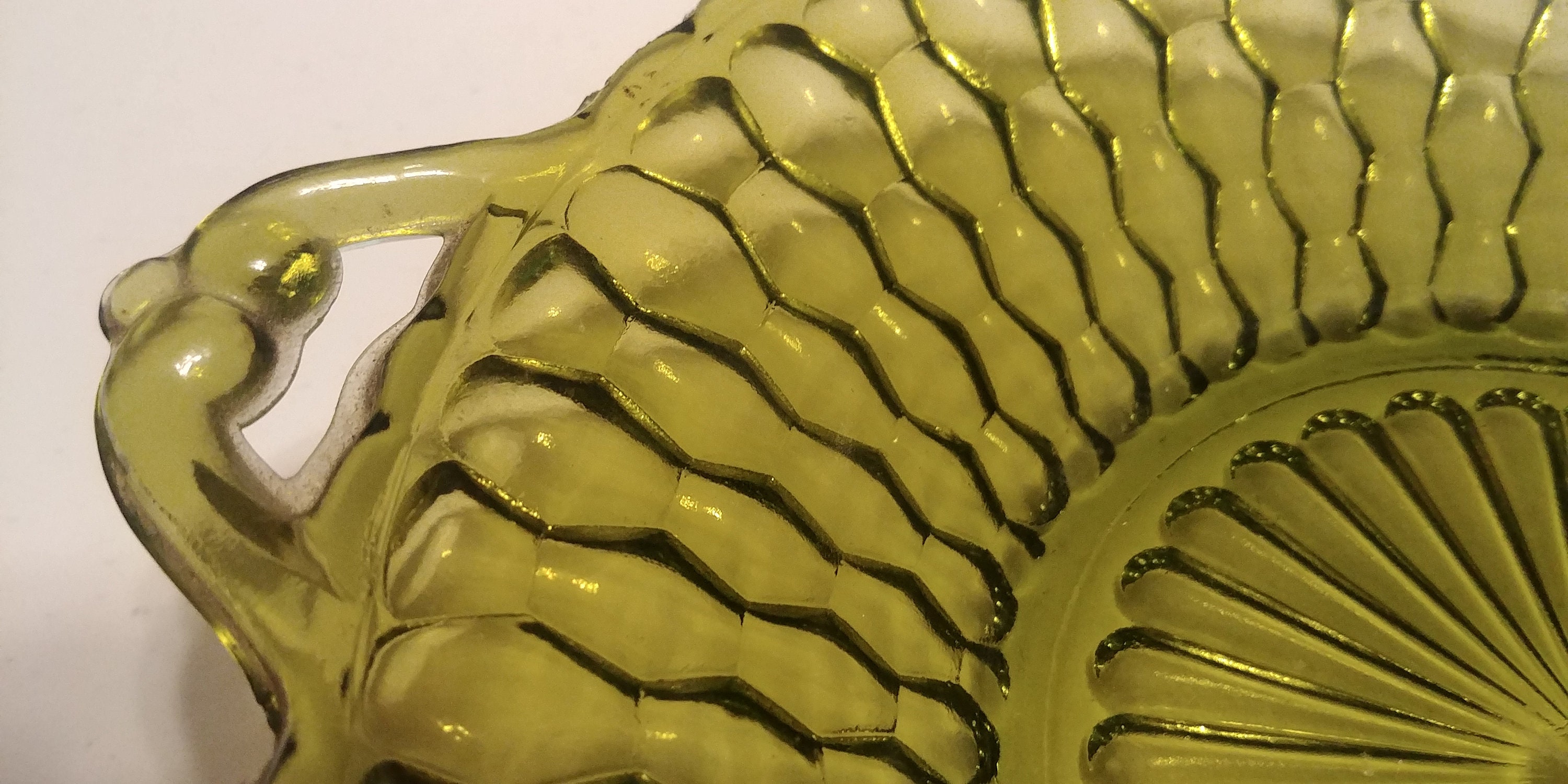 Vintage Green Depression Glass Dish With Handles - Etsy
