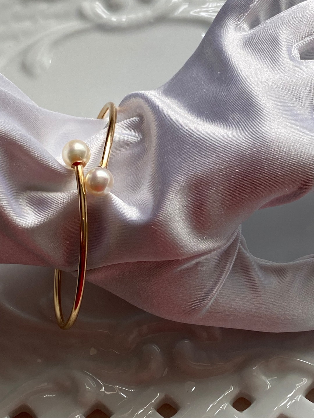 Japanese Akoya Pearl Cuff Bracelet 8mm Pearls Pearls 14k Gold Filled ...